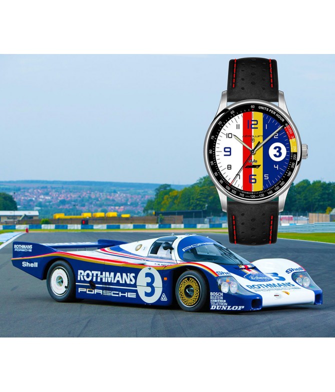 AEROLUFT ® RACING WATCH |"PORSCHE 956 LE MANS ROTHMANS" RACING WATCH